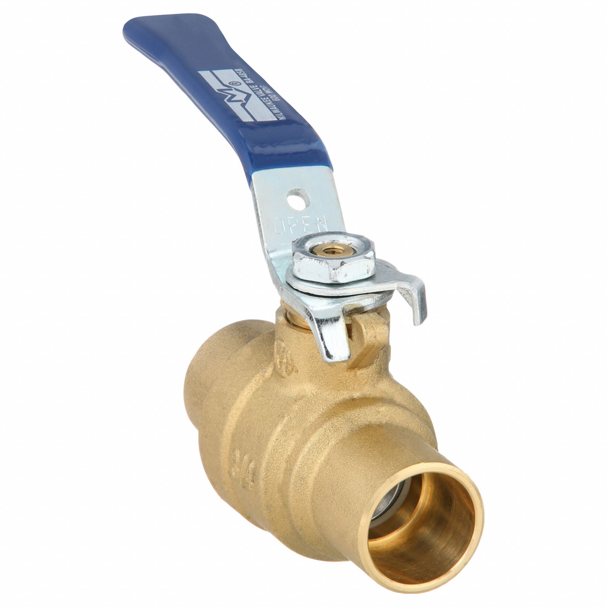 MILWAUKEE VALVE, 3/4 in, Brass, Manual Two-Way Ball Valve - 3RCJ7|3/4" BA-485BMS - Grainger