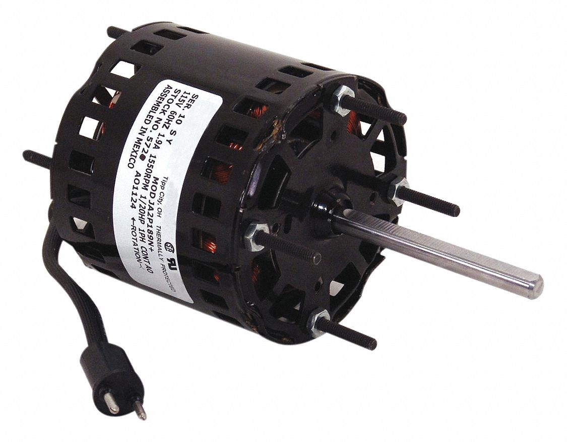 1/15 HP Direct Drive Blower Motor, Shaded Pole, 1550 Nameplate RPM, 208 ...
