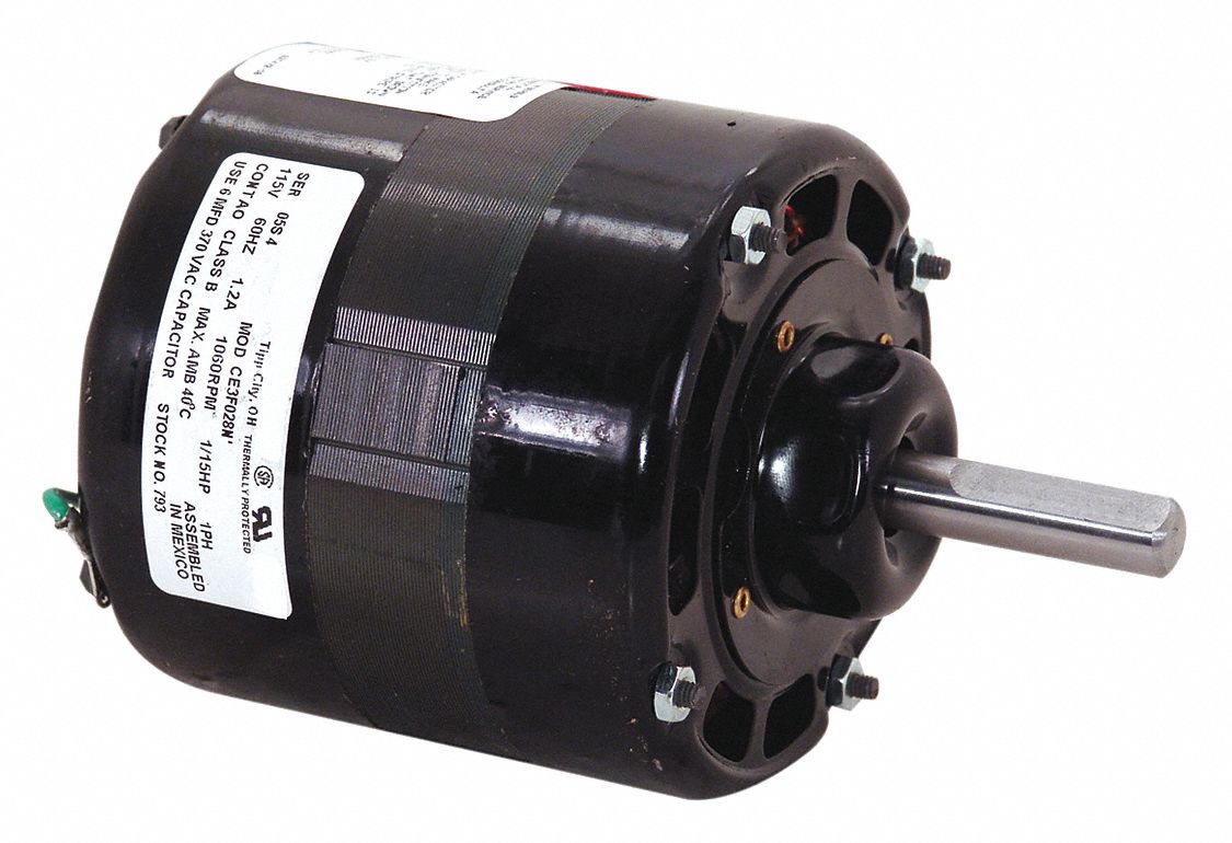 CENTURY Direct Drive Blower Motor: 3 Speed, Open Air-Over, Ring Mount ...