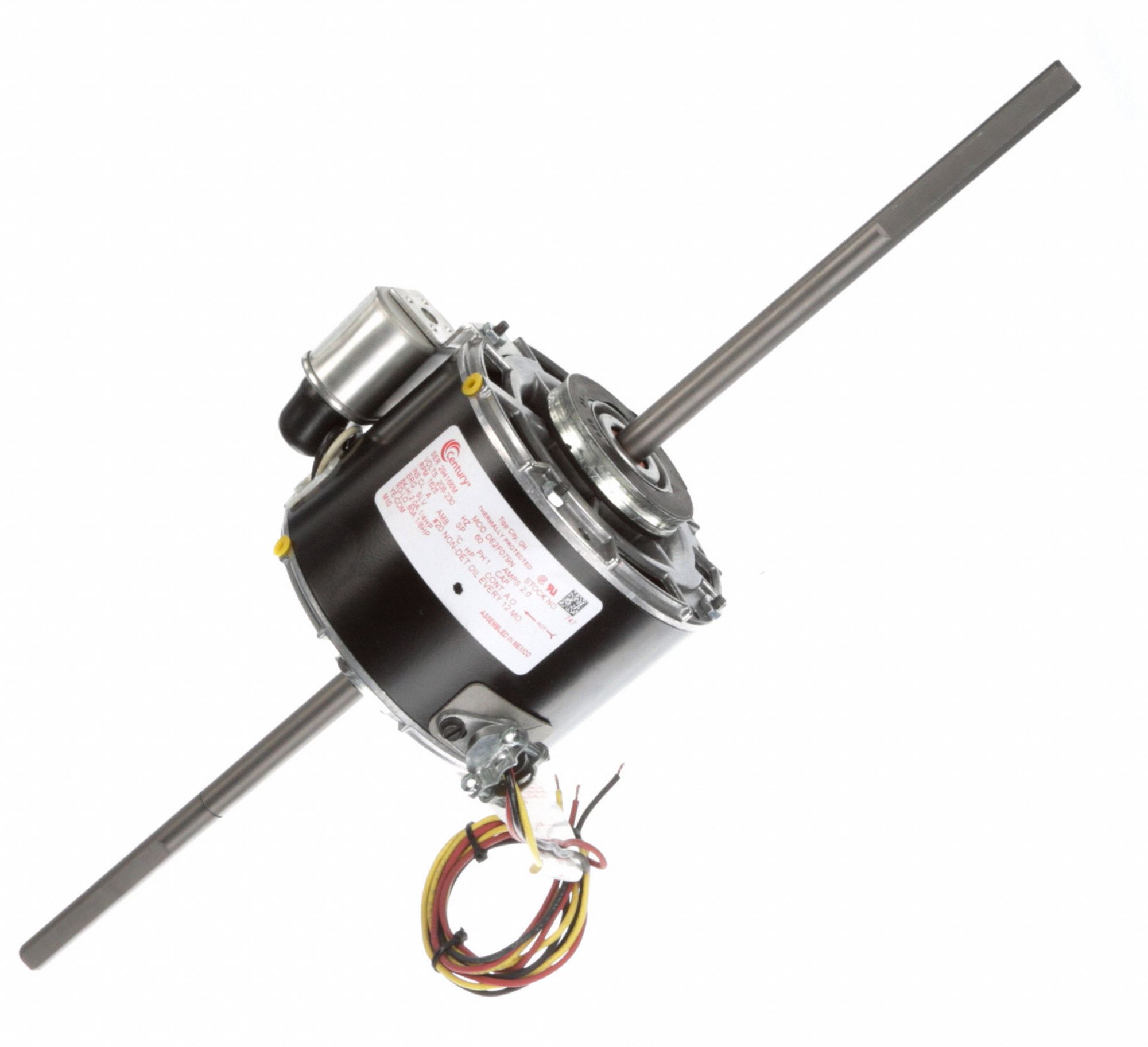 CENTURY Room Air Conditioner Motor: 2 Speed, 1/4, 1/8 HP, 1,625 ...