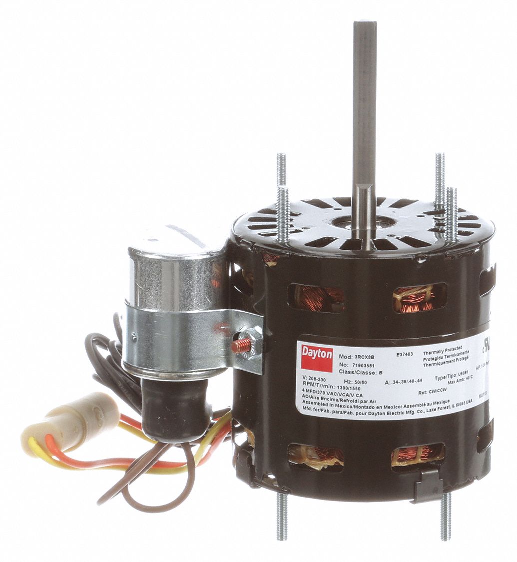 DAYTON HVAC Motor: Open Air-Over, 1/20 HP, 1,550 Nameplate RPM, 1 Speed ...