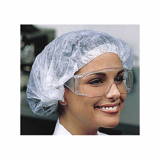 Bouffant Cap, White, PK 100 - Grainger