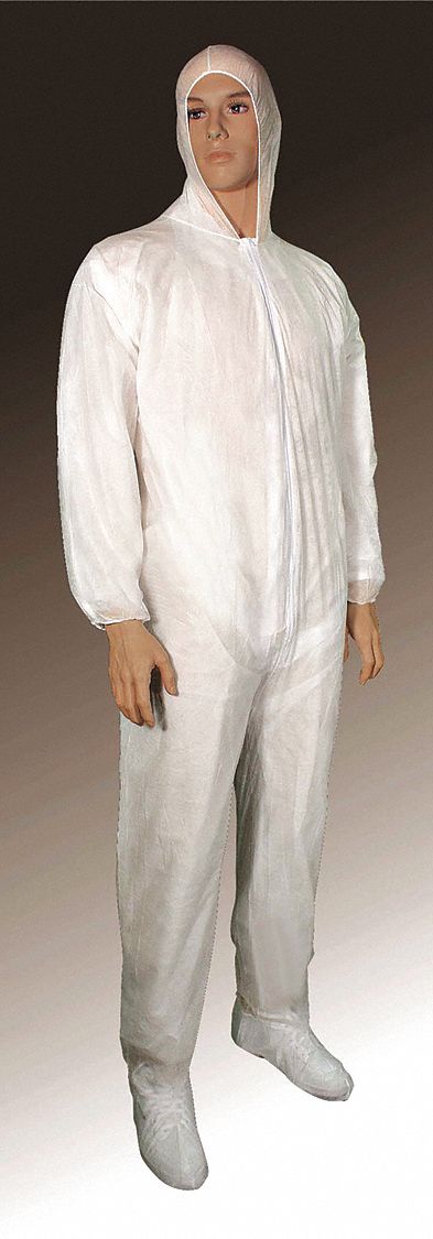 CELLUCAP, XL, Polypropylene, Hooded Disposable Coveralls - 3RLD5 ...