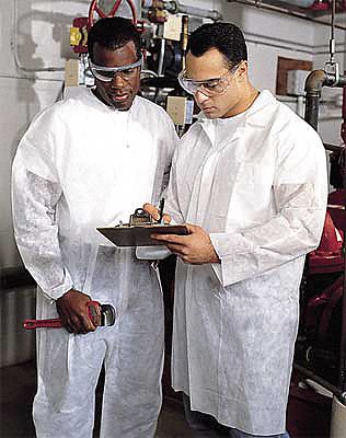 Disposable Lab Coat, 2XL, White, PK 50 - Grainger