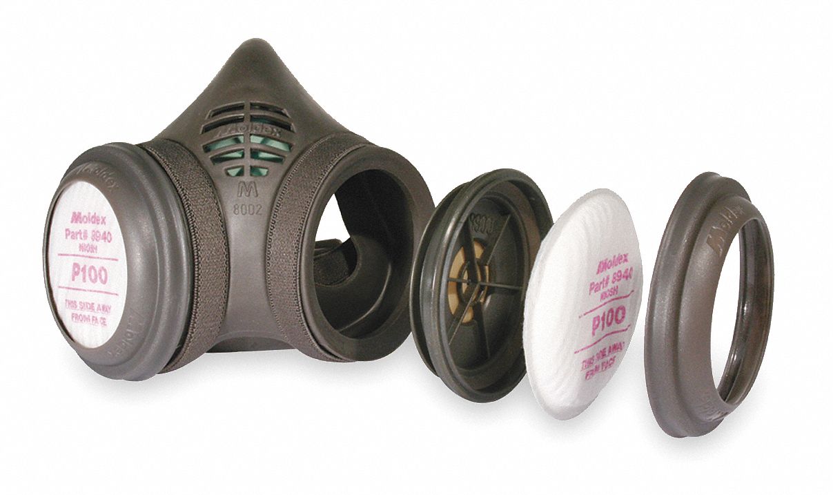 MOLDEX, 8000, 2 Cartridges Included, Half Mask Respirator Kit - 3RNX5 ...