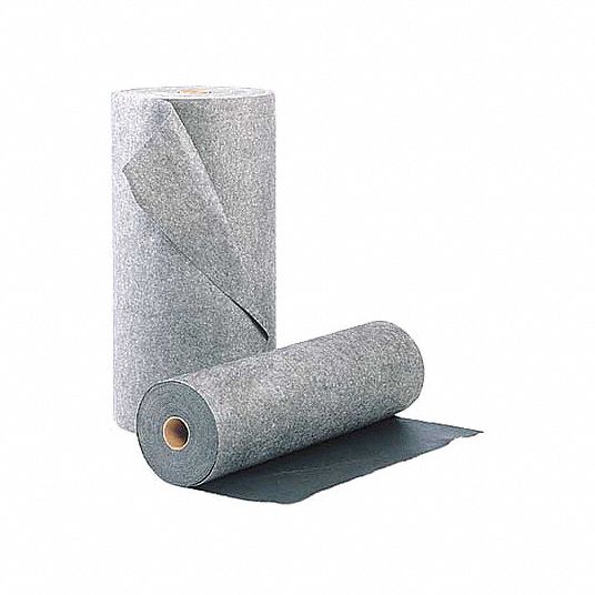 Sorbent Rug,Gray,Length 100 Ft - Grainger