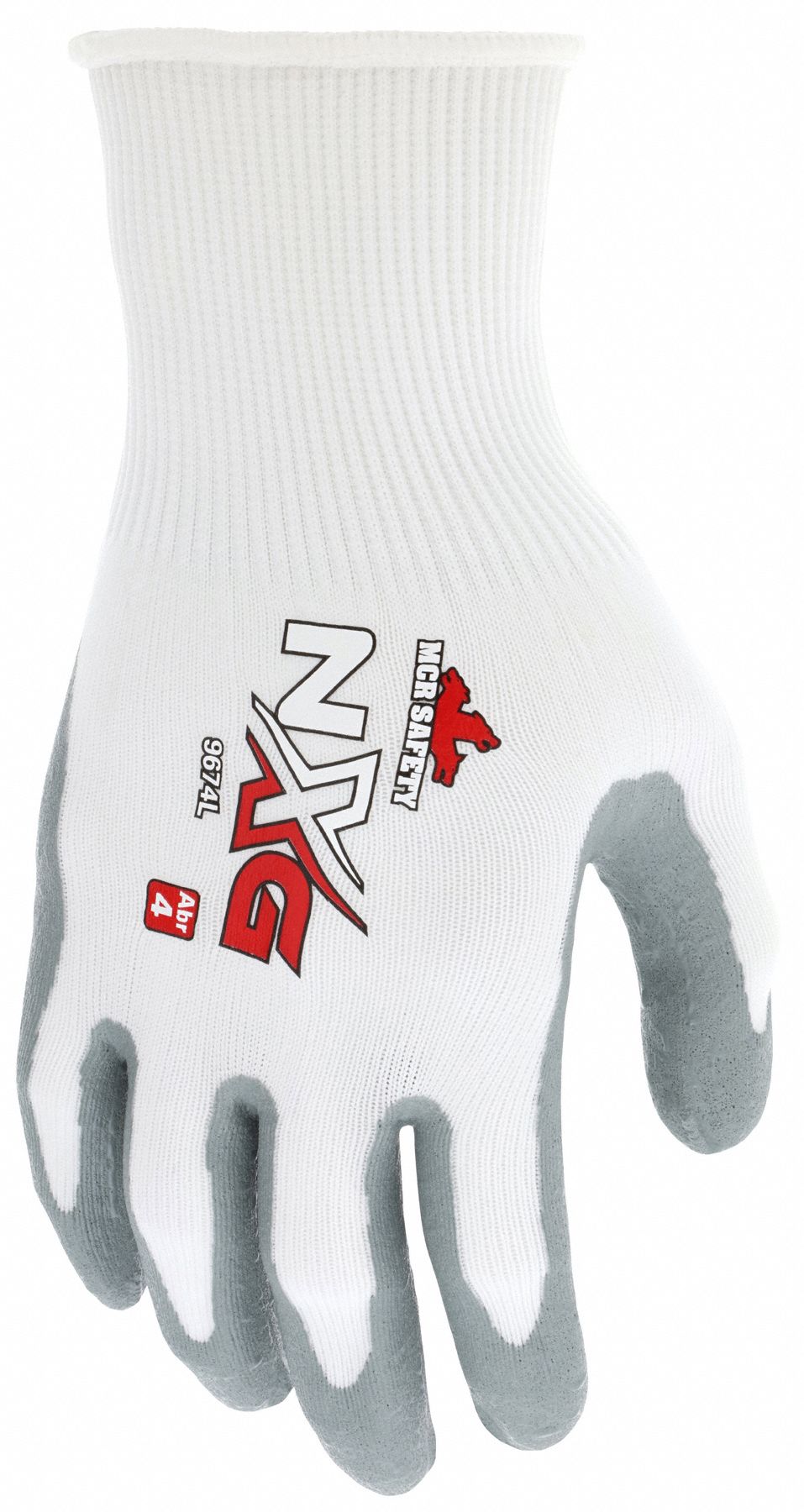 MCR SAFETY Coated Gloves: M ( 8 ), Sandy, Foam Nitrile, Palm, Dipped, ANSI Abrasion Level 4, 1 ...