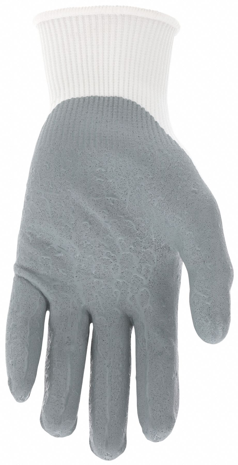 MCR SAFETY Coated Gloves: M ( 8 ), Sandy, Foam Nitrile, Palm, Dipped, ANSI Abrasion Level 4, 1 ...
