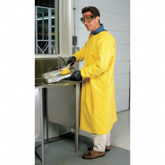 Smock Apron, M, Yellow, Neoprene - Grainger