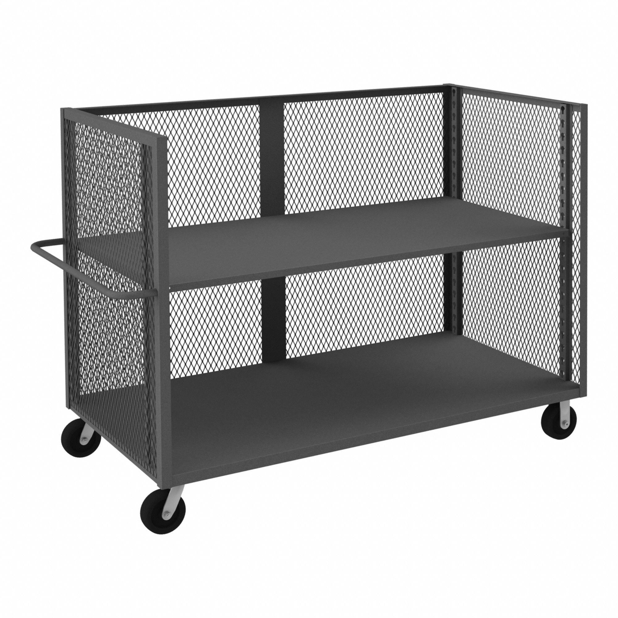 DURHAM SINGLE-SIDE-ACCESS MESH-WALL METAL STOCK TRUCK, 2,000 LB LOAD ...