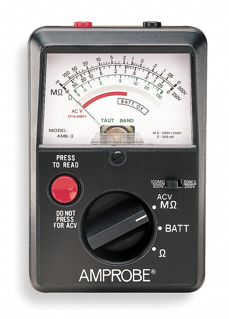 AMPROBE Megóhmetro de Batería, Analógica, Rango de Resistencia al ...