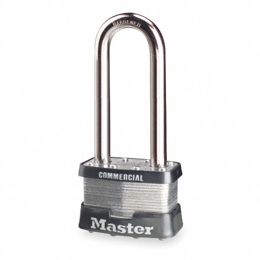 MASTER LOCK Padlock: 2 1/2 in Vertical Shackle Clearance, 15/16 in ...