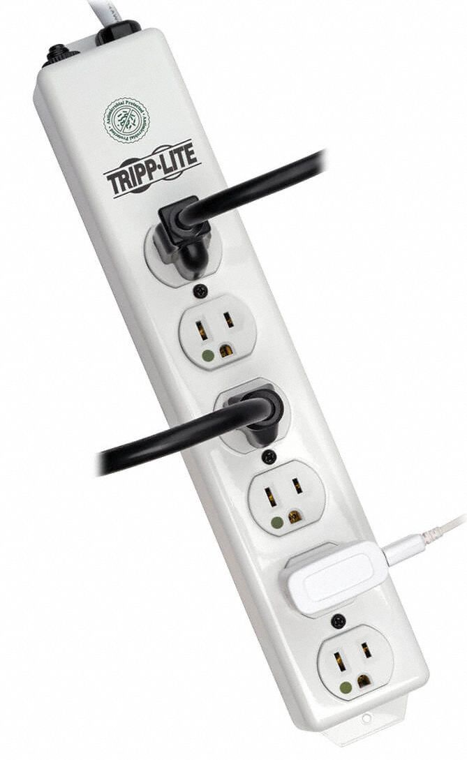 TRIPP LITE Outlet Strip: 6 Outlets, 15 ft Cord Lg, 15 A Max. Amps ...