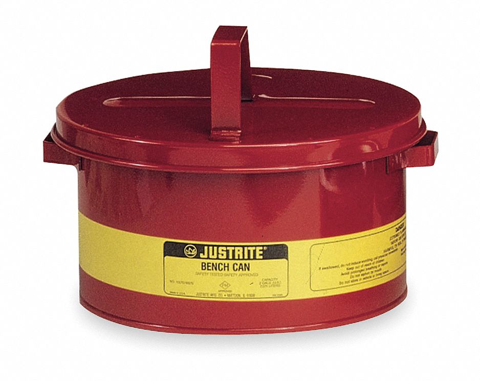 JUSTRITE, 2 gal Capacity, Powder Coated Steel, Bench Can - 3TCF7|10575 ...