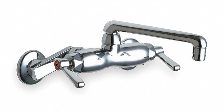 CHICAGO FAUCETS, Wall, Centerset, Straight Service Sink Faucet - 3TFH5 ...