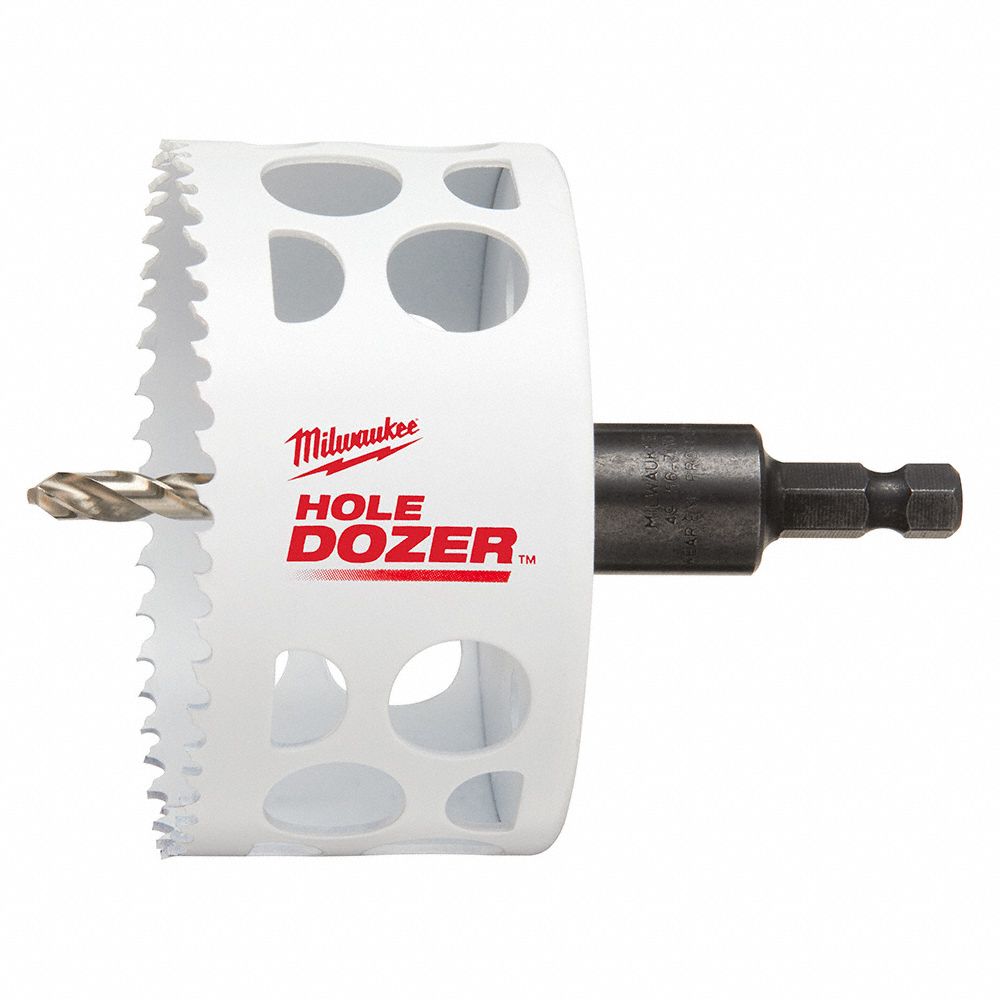 MILWAUKEE Hole Saw: 3 1/2 in Saw Dia., 3.5 Teeth per Inch, 1 5/8 in Max. Cutting Dp, Bi-Metal ...