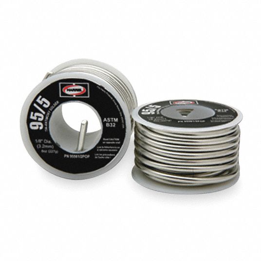 HARRIS Solder Wire: 1/8 in x 8 oz, 95/5 - 3THF3|95561/2POP - Grainger