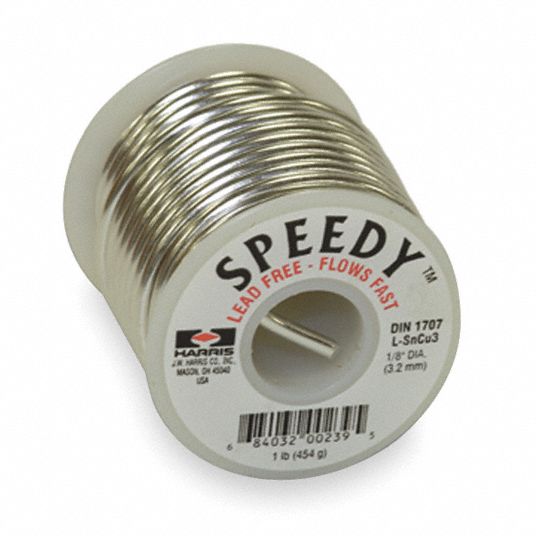 HARRIS Solder Wire: 1/8 in x 1 lb, Speedy - 3THF7|SPDY61POP - Grainger