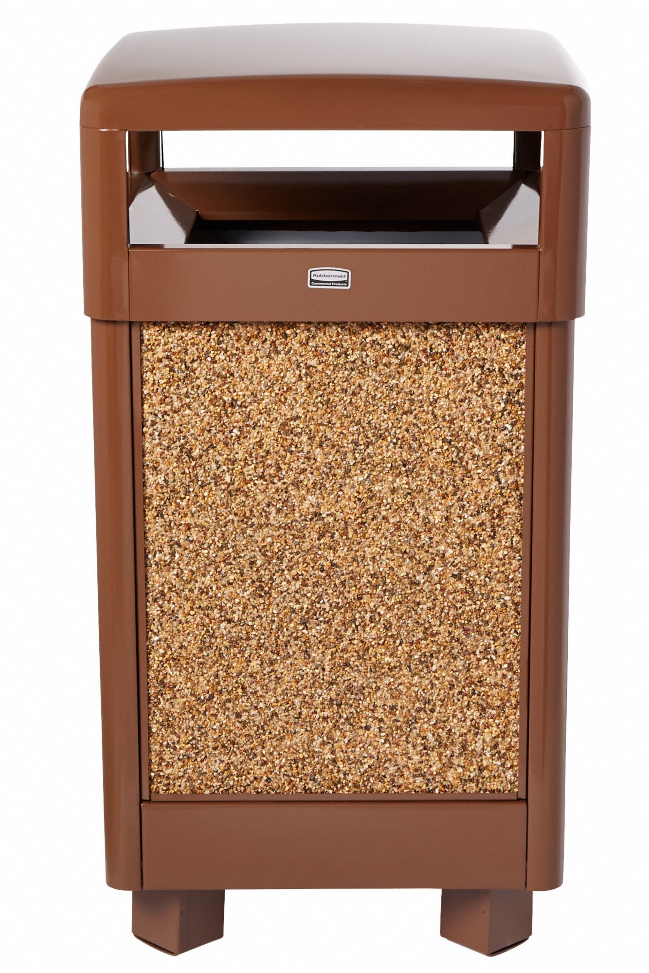 RUBBERMAID COMMERCIAL PRODUCTS Trash Can, 29 gal, Stationary, Square ...