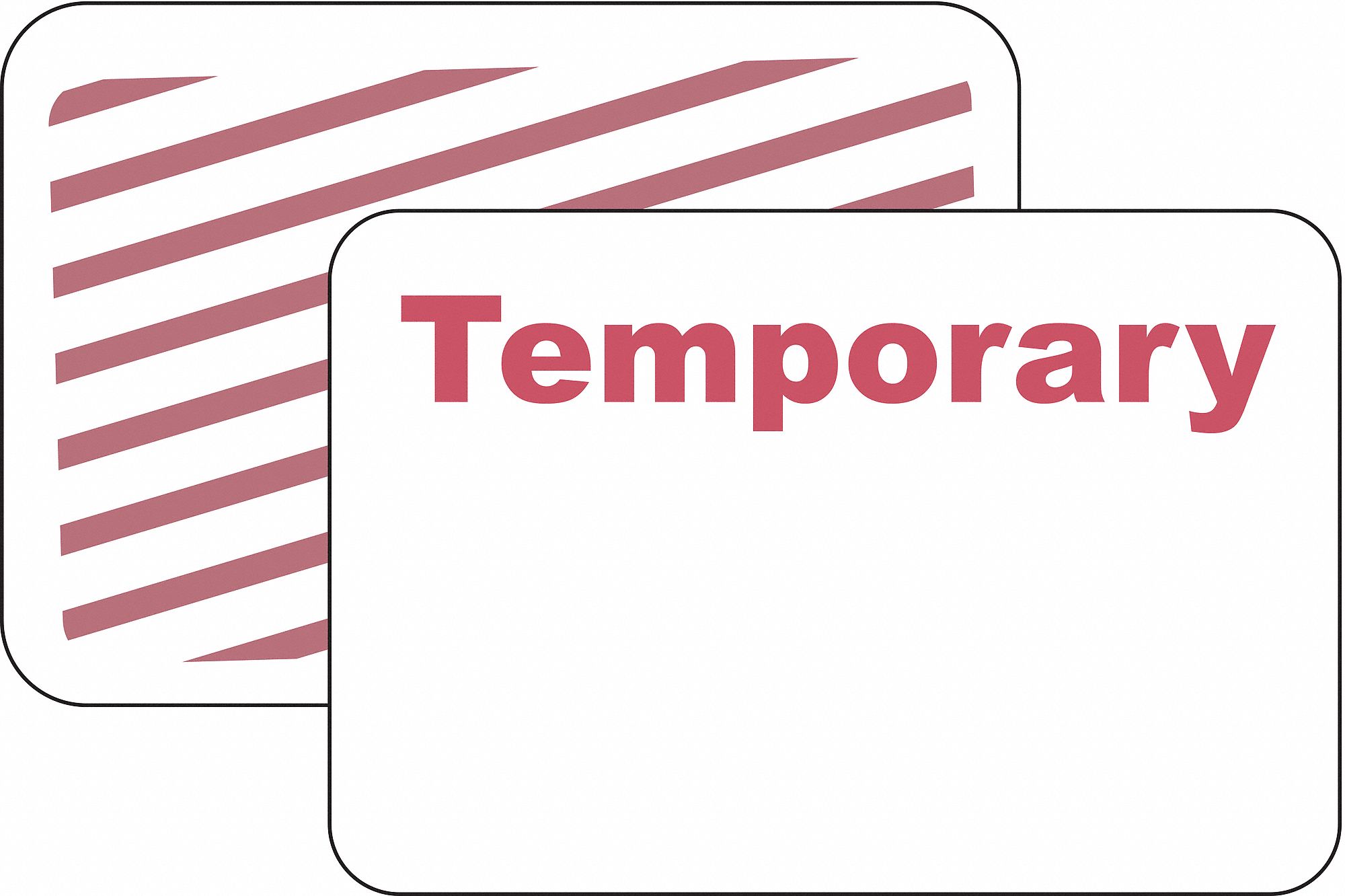 BRADY Temporary Badge, 1 Day, Red/White, PK500 - 3TLR5|95690 - Grainger