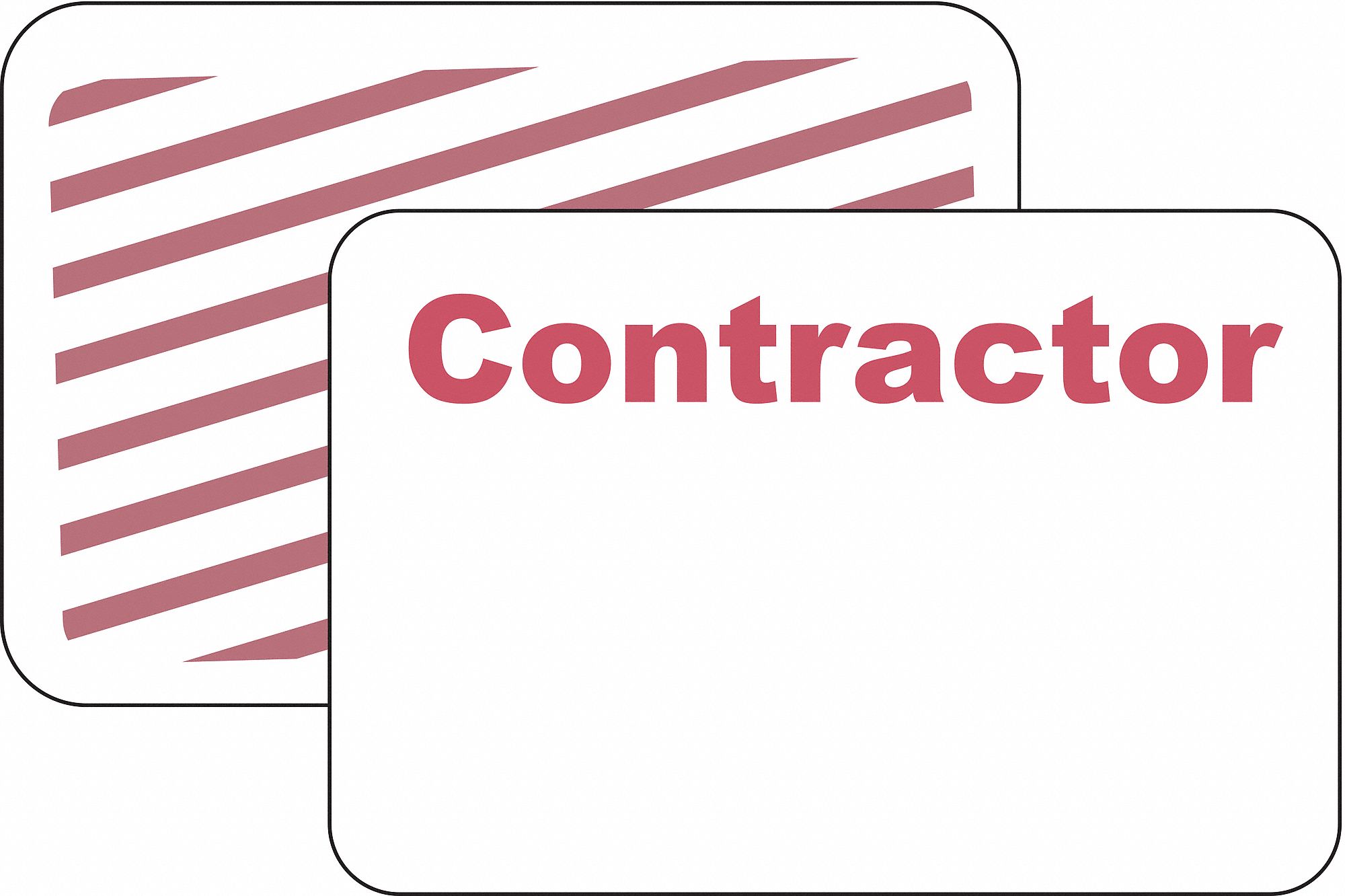 BRADY, 1 Week Adhesive Back, Contractor, Contractor Expiring Badge ...