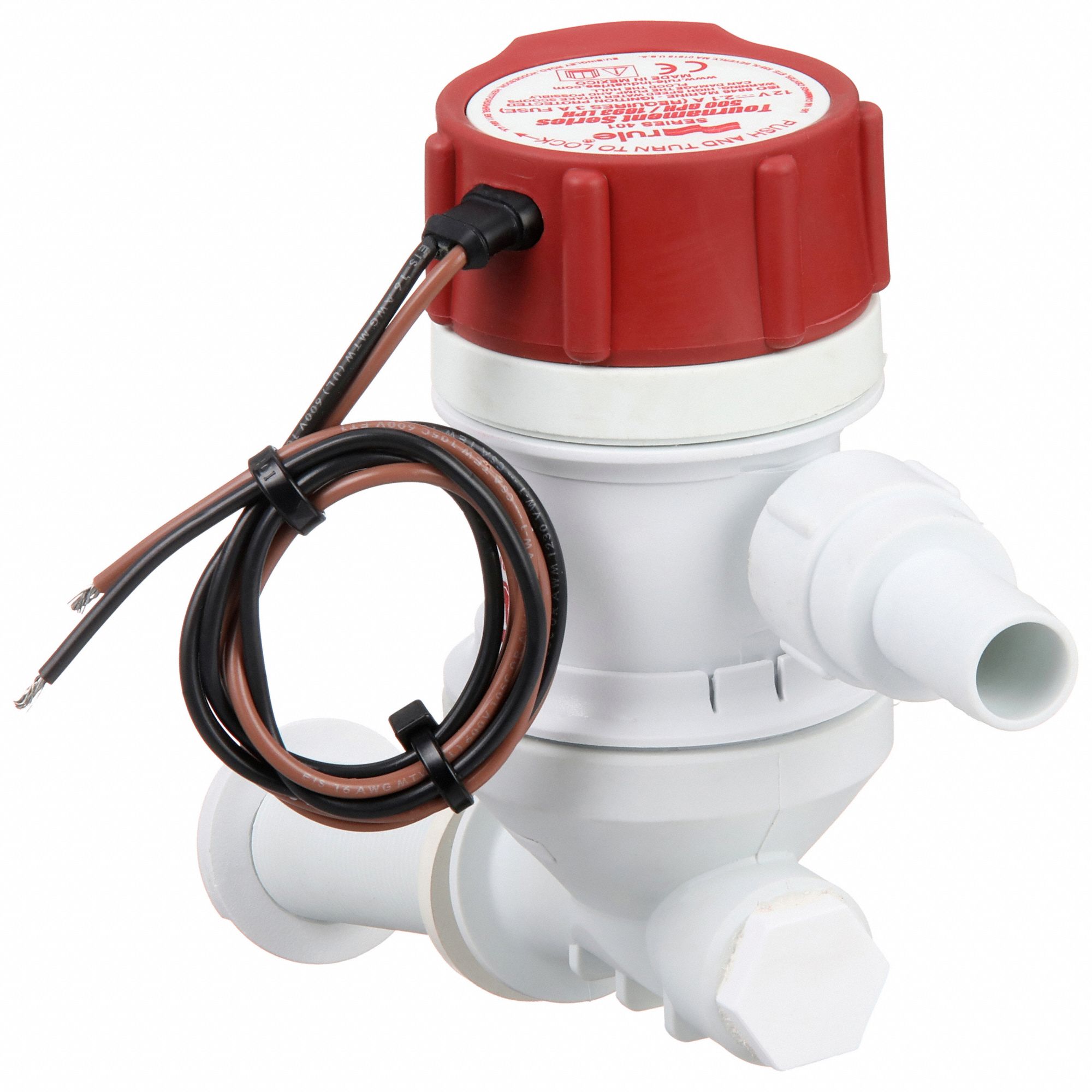 500 gph Max Flow, Through-Hull Angled Pickup Tube, Livewell Pump ...
