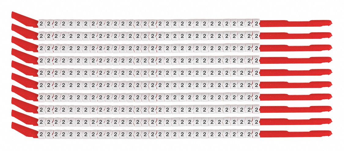 BRADY Wire Marker Wand: 2, Black on White, 300 Labels, Nylon, -30 ...