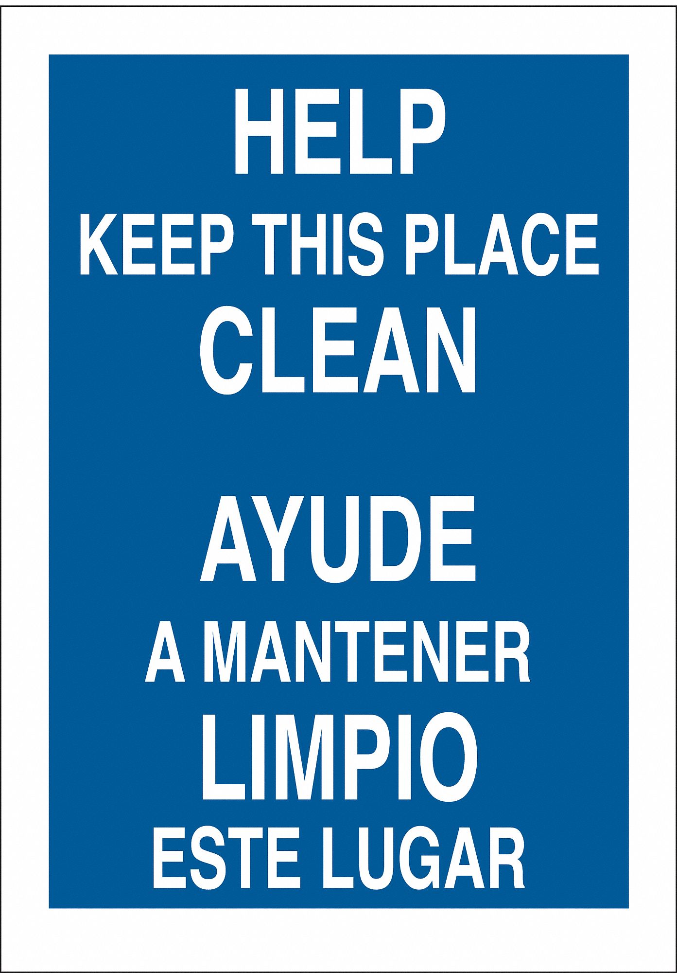 Plastic, Housekeeping Sign, 10" Width, 14" Height, Blue, With Mounting ...