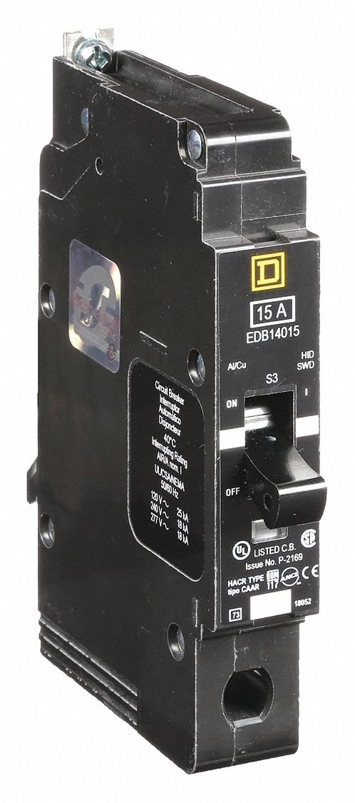 SQUARE D, 15 A, 277V AC, Miniature Circuit Breaker - 3TW12|EDB14015 - Grainger