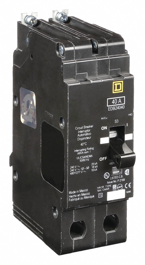 SQUARE D, 40 A, 277/480V AC, Miniature Circuit Breaker - 3TW27|EDB24040 - Grainger