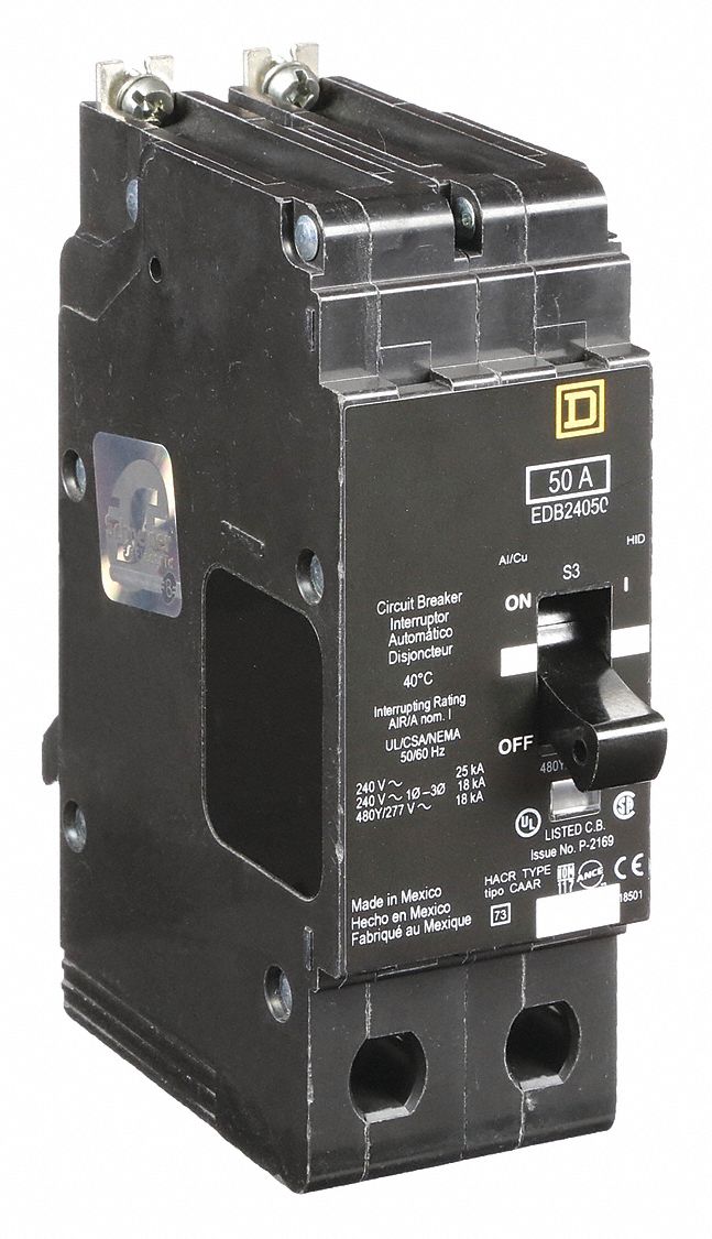 SQUARE D, 50 A, 277/480V AC, Miniature Circuit Breaker - 3TW29|EDB24050 - Grainger