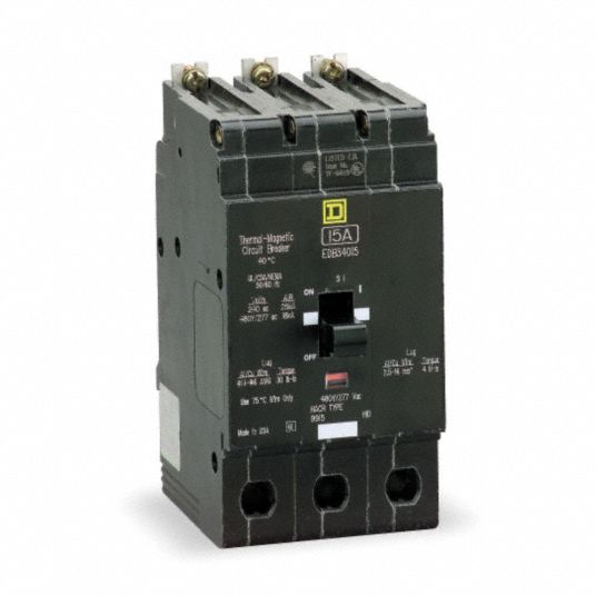 SQUARE D Miniature Circuit Breaker: 80 A, 277/480V AC, Three Phase, 18kA at 277/480V AC, 3 Poles ...