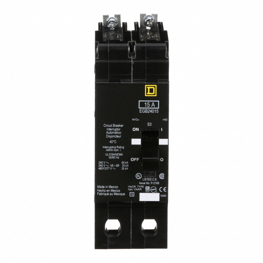SQUARE D, 15 A, 277/480V AC, Miniature Circuit Breaker - 3TW63|EGB24015 - Grainger
