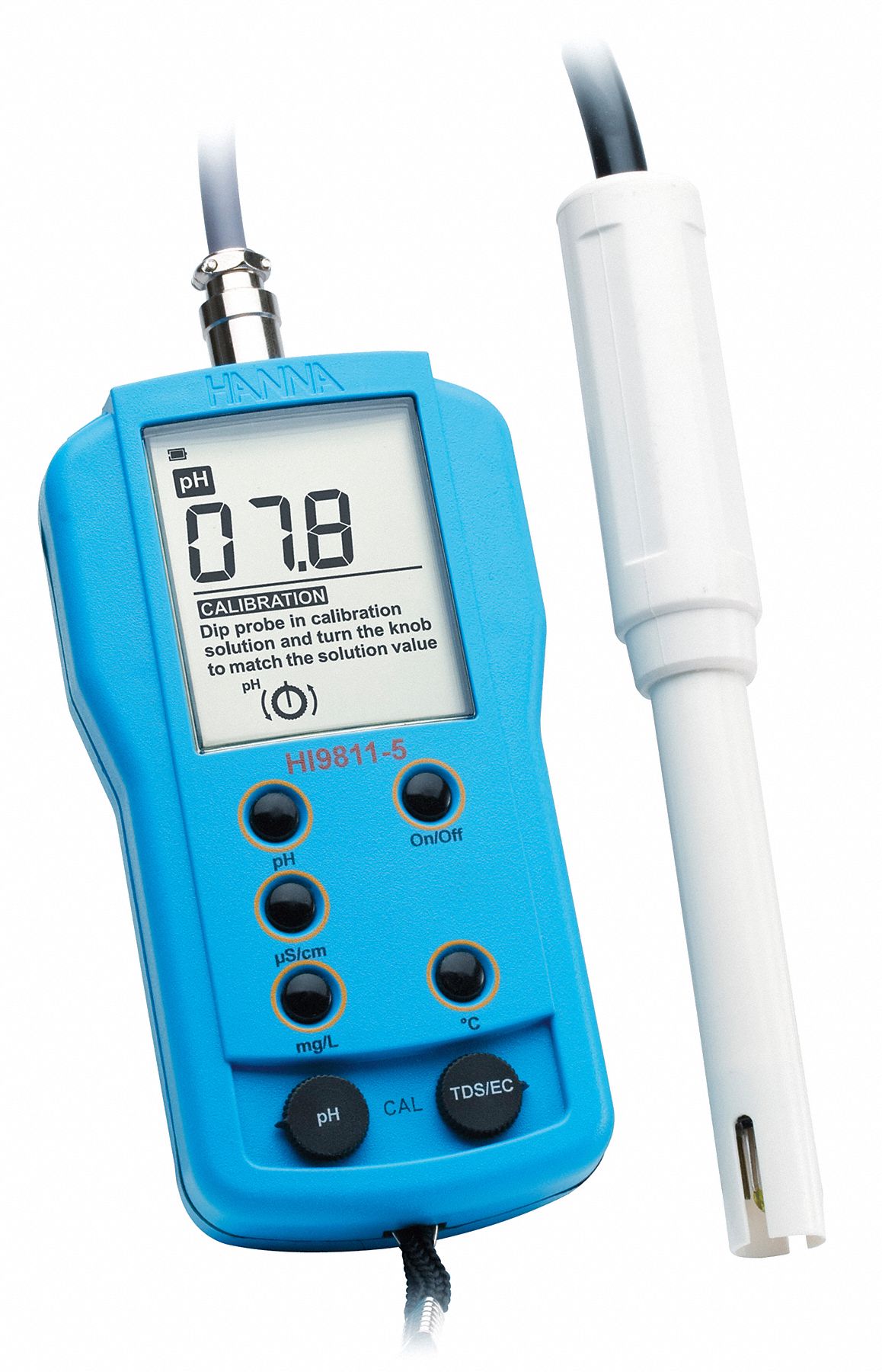 Meter, 0.0 to 14.0 pH Range, 0 to 6000 Electric Conductivity Range, 0 ...