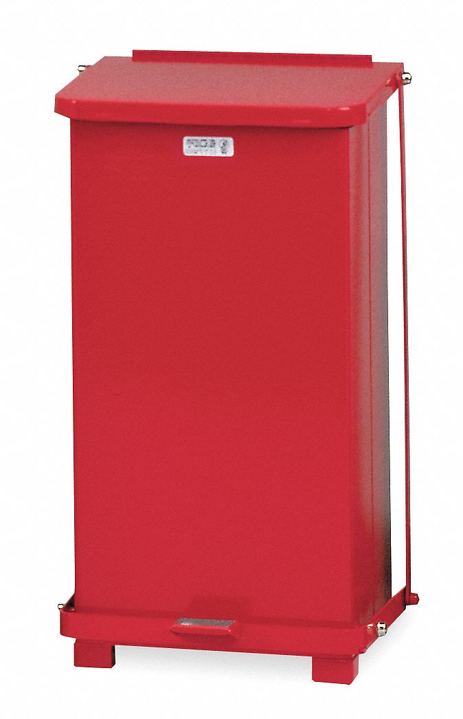 12gal Red Step Can - Grainger