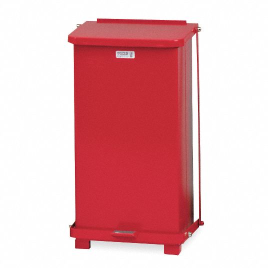 12gal Red Step Can - Grainger