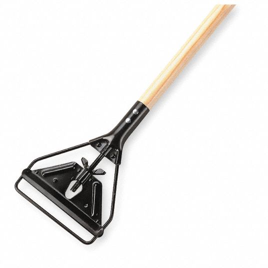 Wet Mop Handle, Janitor Wing Nut Mop Connection Type, Natural, Wood ...