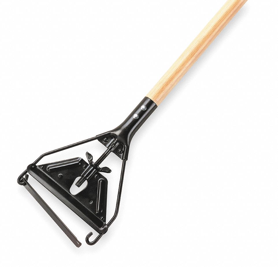 Wet Mop Handle, Quick Change Mop Connection Type, Natural, Wood - Grainger