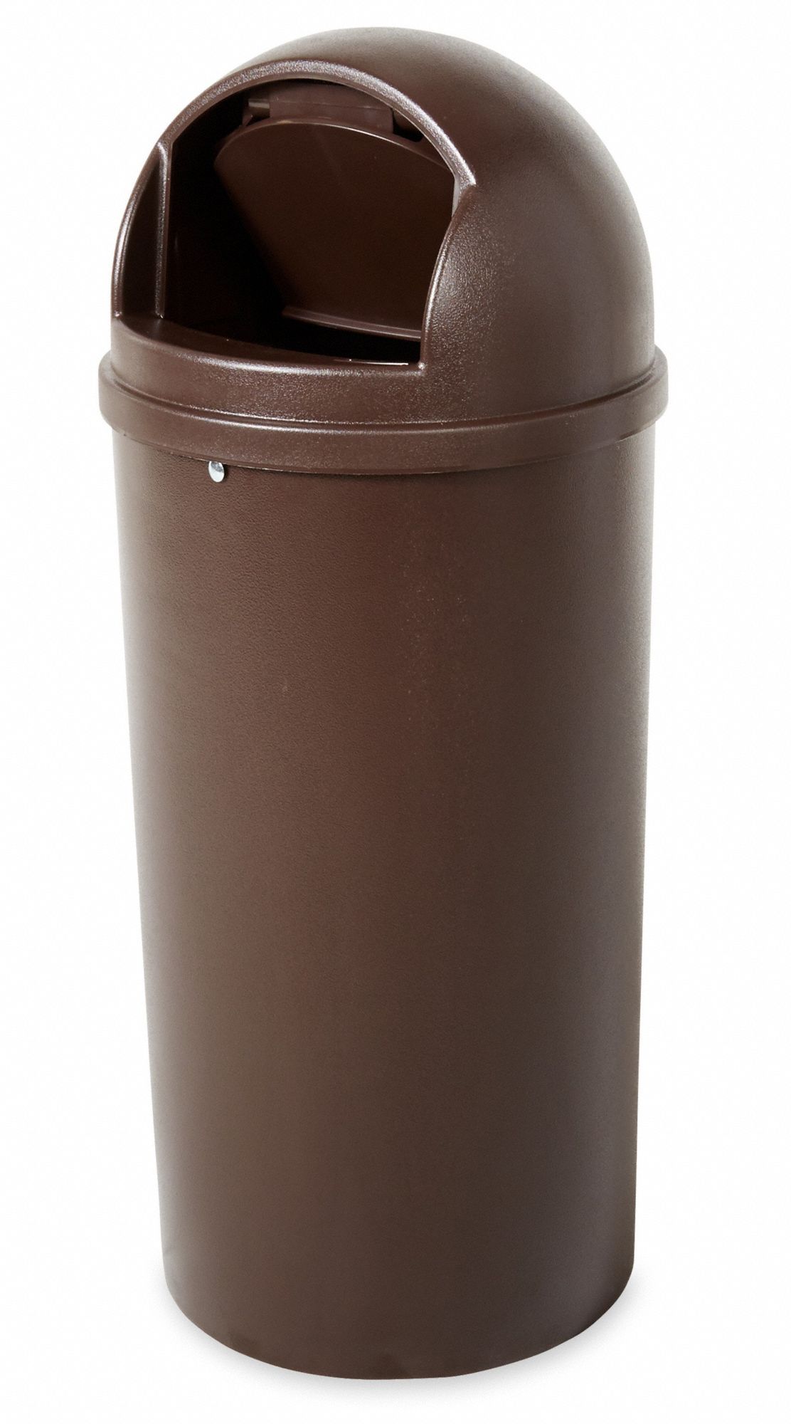 RUBBERMAID COMMERCIAL PRODUCTS 15 gal Round Trash Can, Plastic, Brown ...