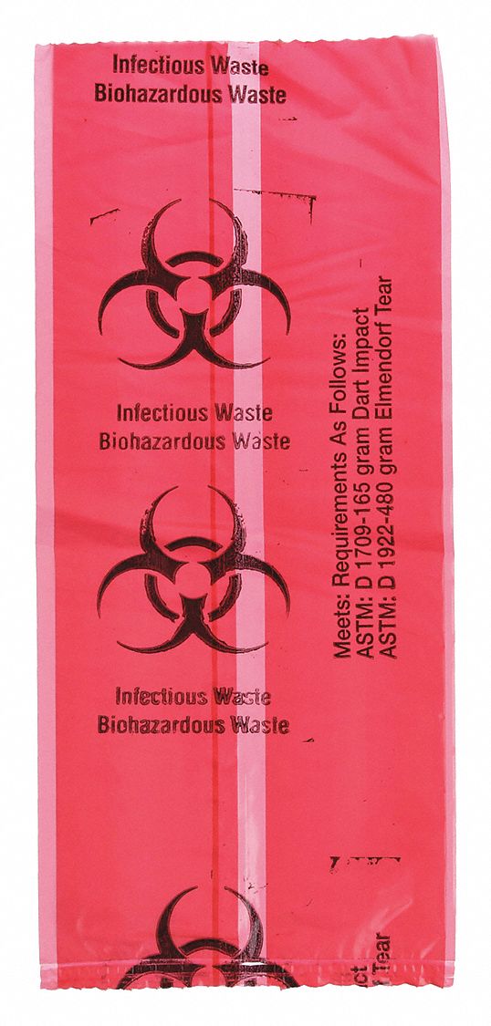 APPROVED VENDOR BIOHAZARD BAG,RED,1 GAL.,PK 200 - Hazardous Waste Bags ...