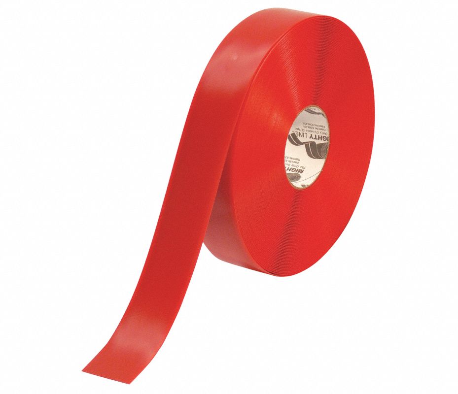 MIGHTY LINE Cinta para Marcar Pisos, Sólido, Rojo, 2", 100 pies - 3UAP4 ...