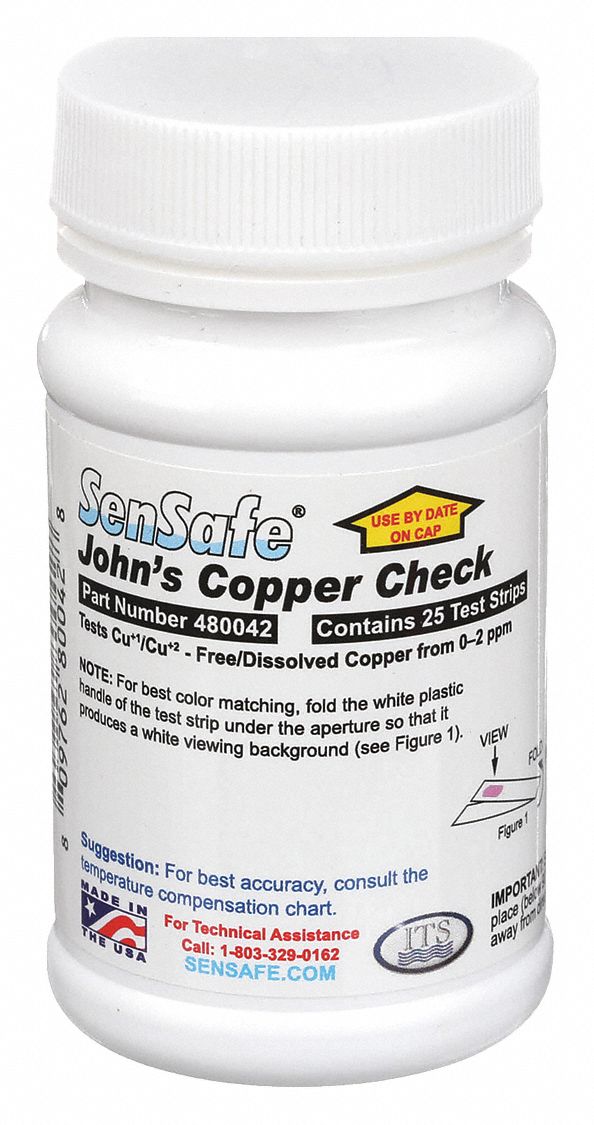 INDUSTRIAL TEST SYSTEMS, 0 to 2 ppm Copper, Copper, Test Strips - 3UCW2 ...