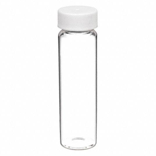Borosilicate Glass, 40 mL Capacity - mL, Glass Vial with Cap - 3UCW3 ...