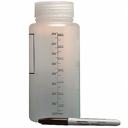 DYNALON Botella Graduada Redonda, Boquilla Ancha, Polipropileno, 1000mL ...