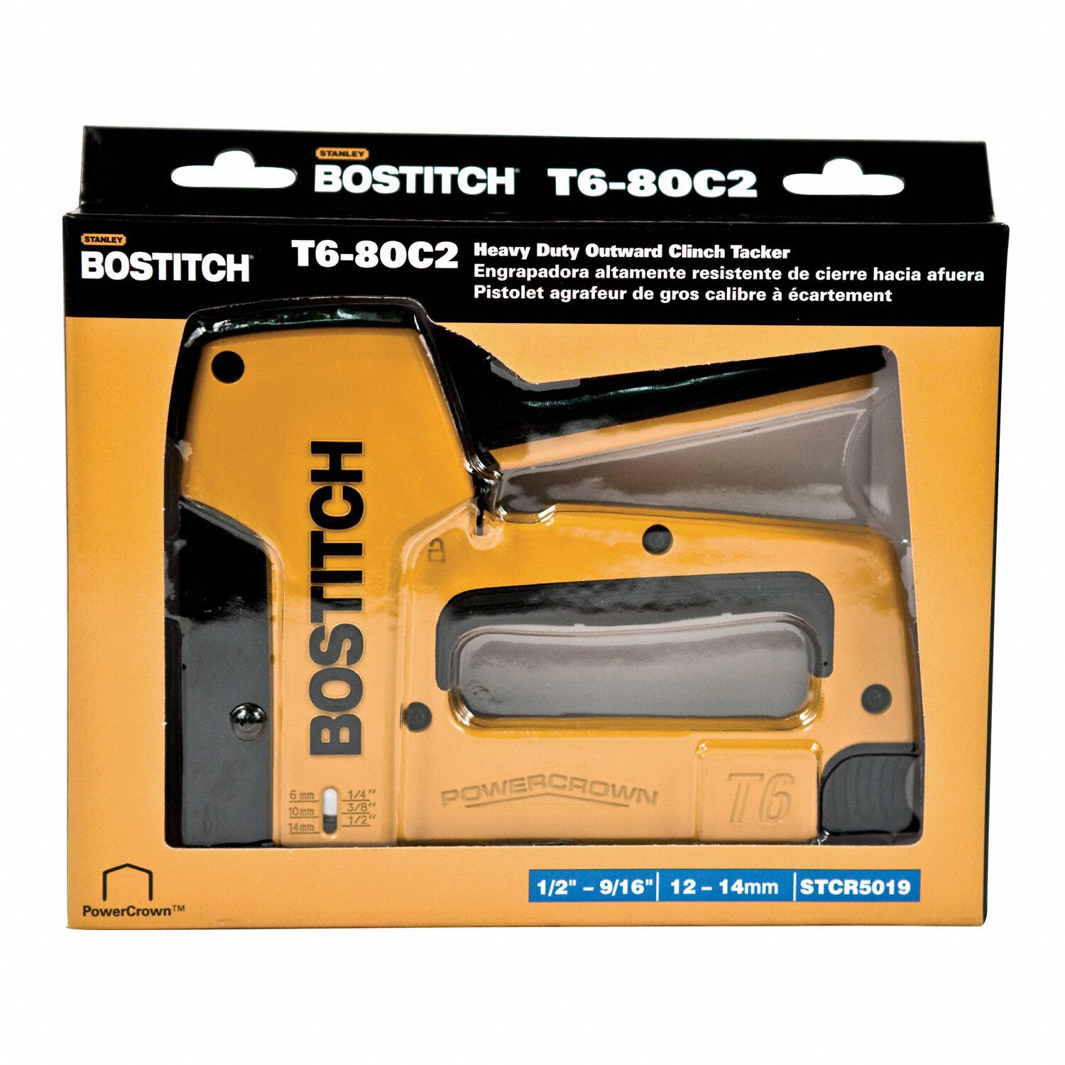 BOSTITCH Outward Clinch Stapler: 7 1/4 in Overall Lg, For 1/2 in_9/16 ...