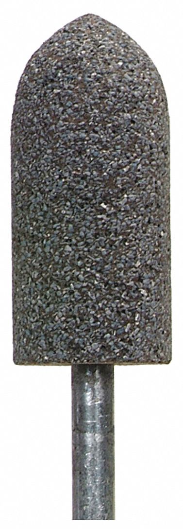 NORTON Resin Mounted Point: 7/8 in Dia, A11, 2 in, Extra Coarse ...