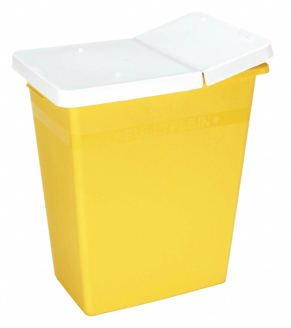 COVIDIEN, 12 gal Capacity, Plastic, Chemo Waste and Sharps Container ...