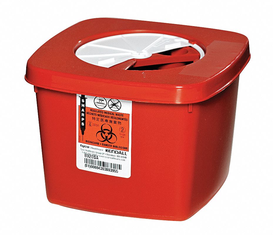 COVIDIEN Contenedor Objetos Punzantes,Rojo,PQ5 - Contenedor para ...