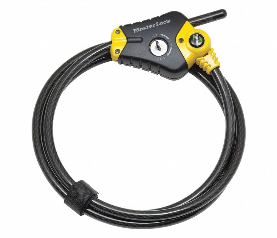 MASTER LOCK Cable de Bloqueo, Con Llave, Cable de Bloqueo de Longitud Fija, Vinilo, 6 pies ...