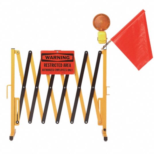 Portable Barricade,Expanding,Ylw/Blk - Grainger